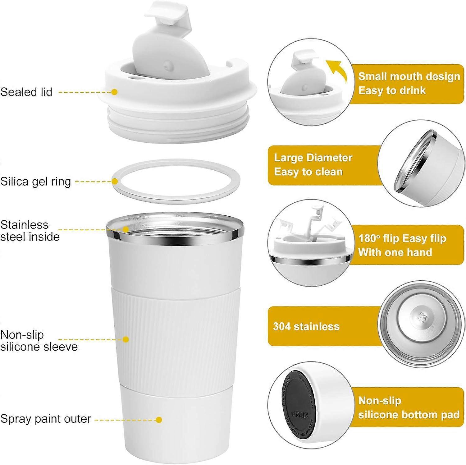 Travel Mug Reusable Insulated Coffee Cups Vacuum Insulation Flasks ...