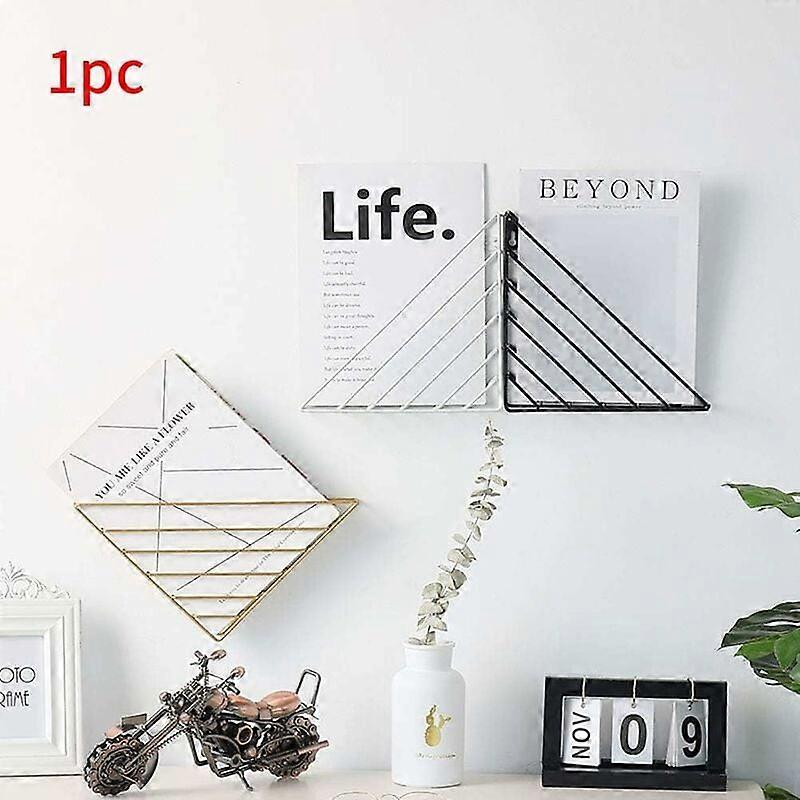 Wall-mounted magazine rack Triangular wall-mounted bookcase Wall ...