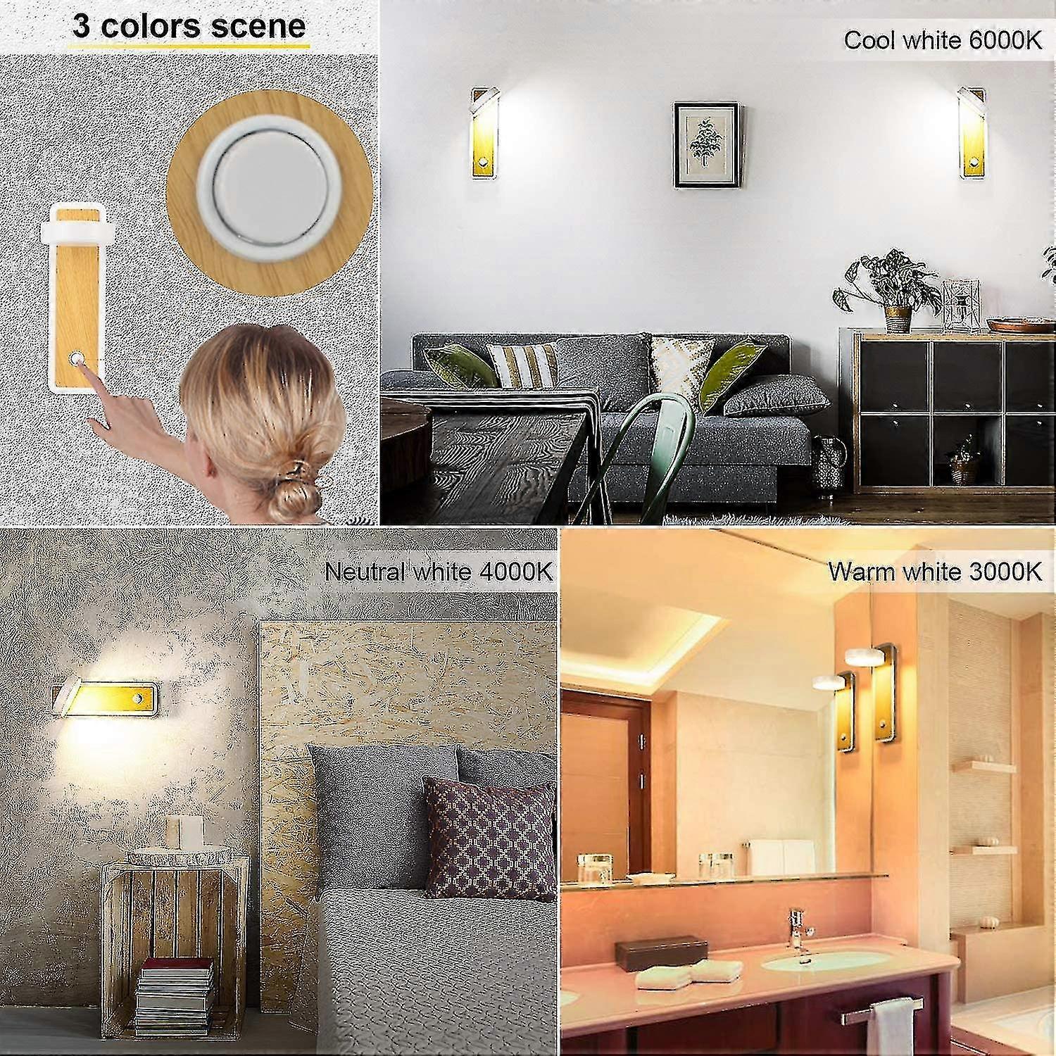 Indoor Led Wall Light 360 Rotatable 12w Dimmable Modern Led Wall Sconce ...