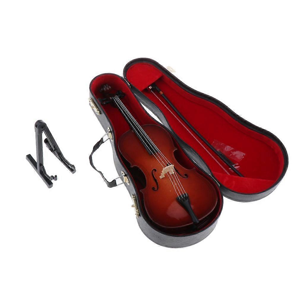 1:6 Musical Instrument Model, Wood Cello with & Bow & Stand & Case ...