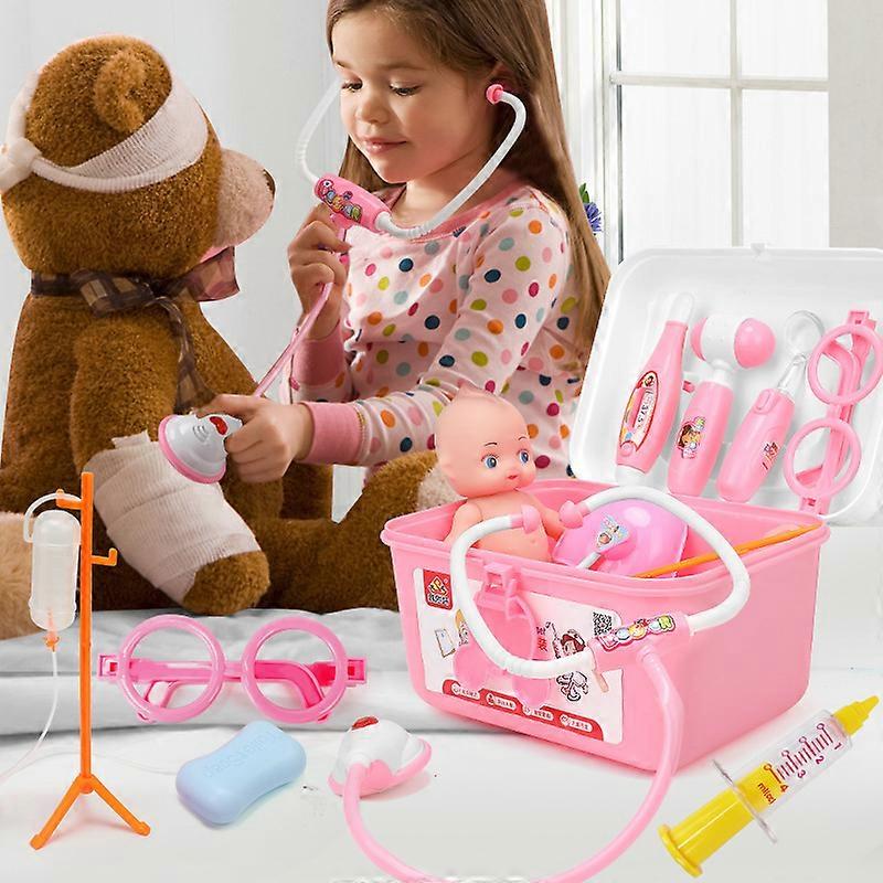 Sound and light kids Doctor Toys set Nurse Simulation Medicine Box with ...
