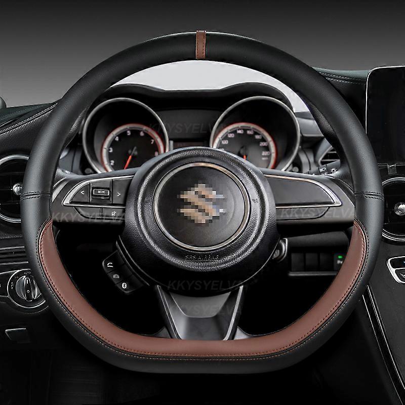 Microfiber Leather D Shape 38cm Car Steering Wheel Cover For Suzuki ...