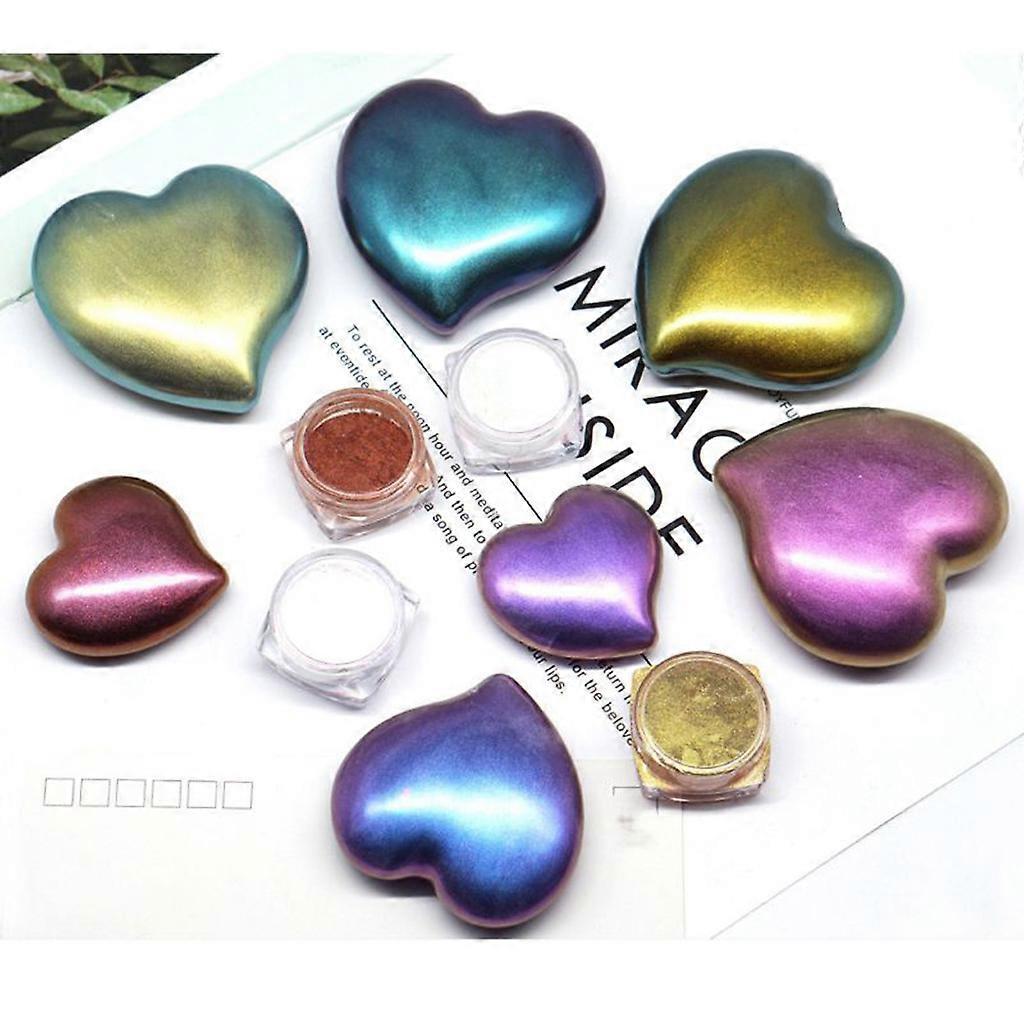 9 Colors Mica Resin Pigment Rainbow Pearl Powder Epoxy Mold Glitter ...