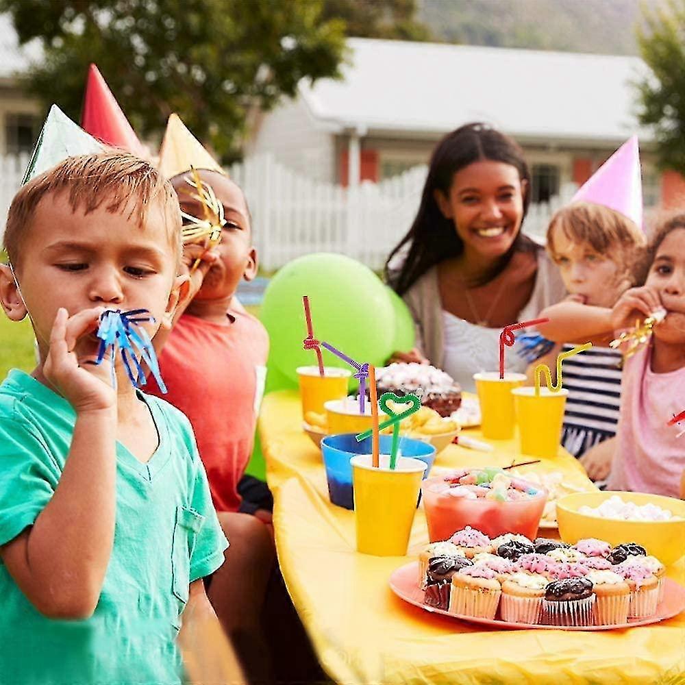 Green 200 Pcs Flexible Plastic Drinking Straws, Extra Long Colorful ...