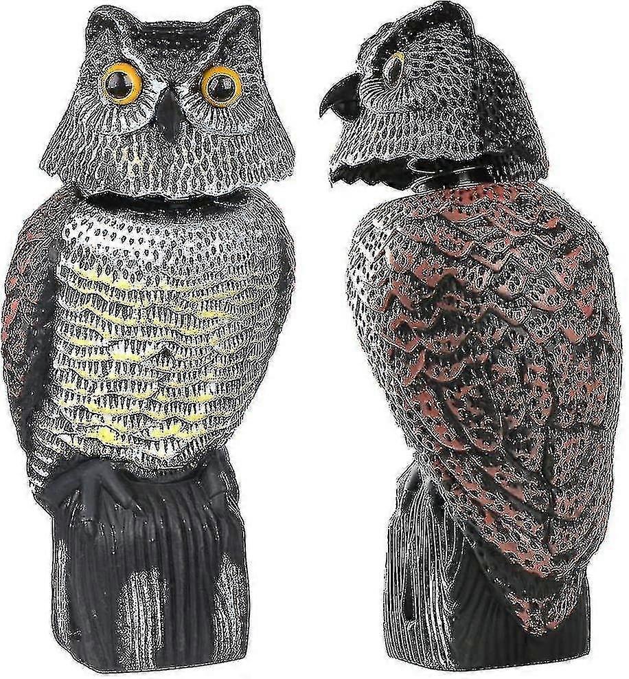 2025 New Bird Scarecrow Owl 360 Rotate Head To Scare Birds Realistic ...