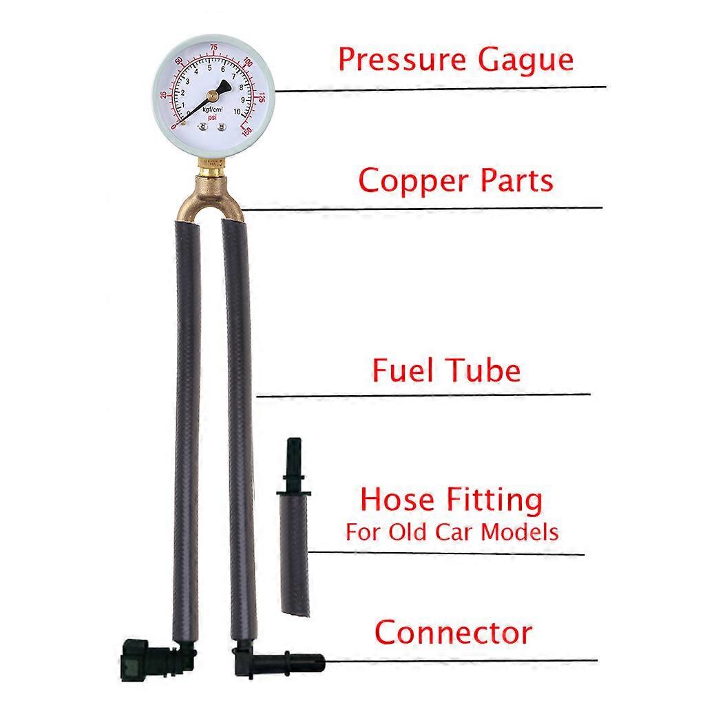 Gasoline Pressure Gauge with Quick Connector Fuel Pressure Gauge Oil ...