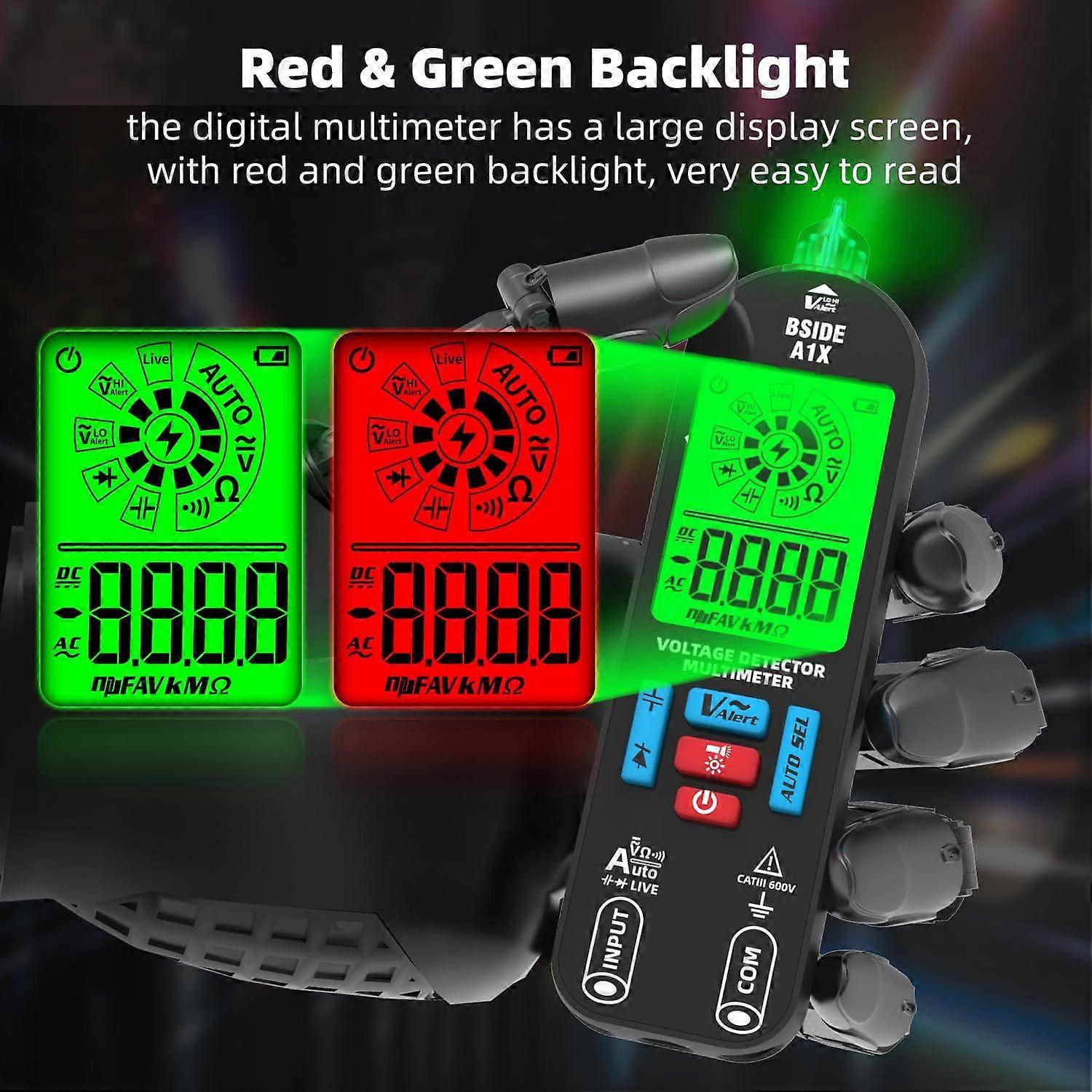 A1X Smart Digital Multimeter Mini Rechargeable Electrical Tester with ...