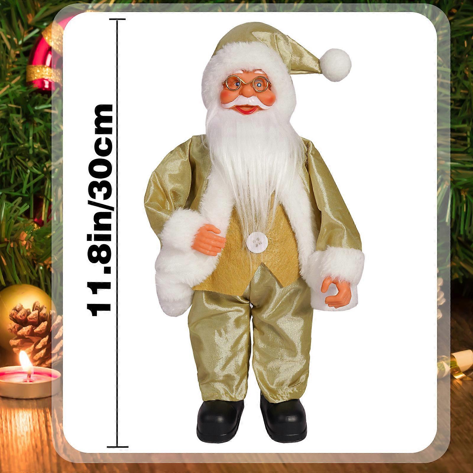 Christmas Santa Figurine Decoration 12Inch Multicolored Checkered ...