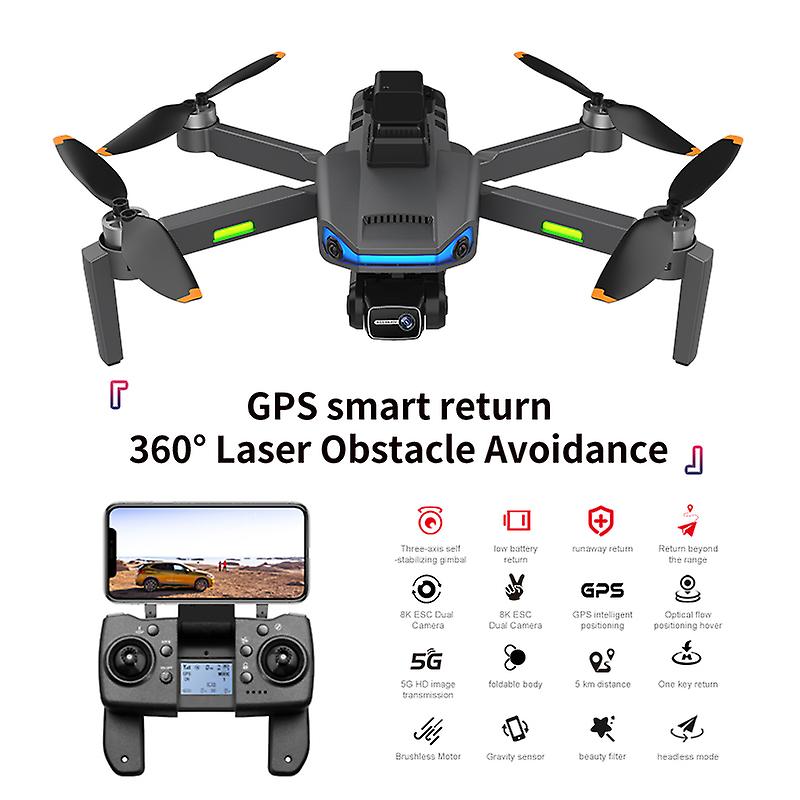 New Ae3 Pro Max Gps Drone 8k Profesional Dual Hd Camera 5g 3-axis Gimbal Brushless Obstacle ...