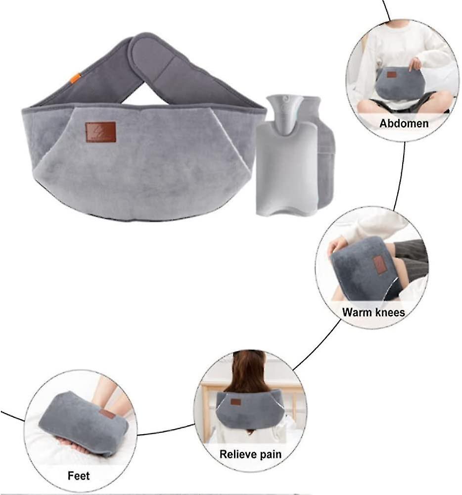 Hot Water Bottle, Rubber Hot Water Bag Fluffy With Cover And Belt, Soft ...