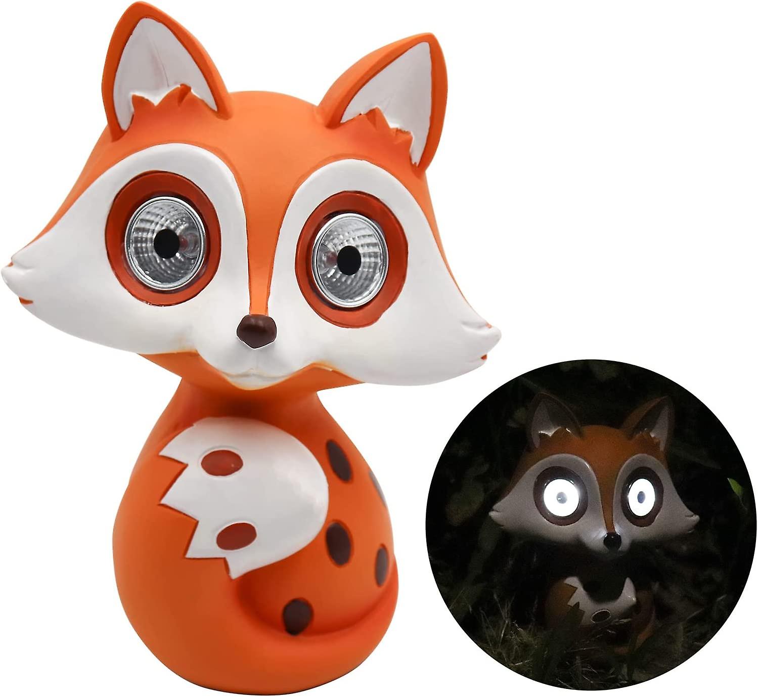 Fox Outdoor Garden Ornaments, Solar Garden Fox Garden Decor Statue ...