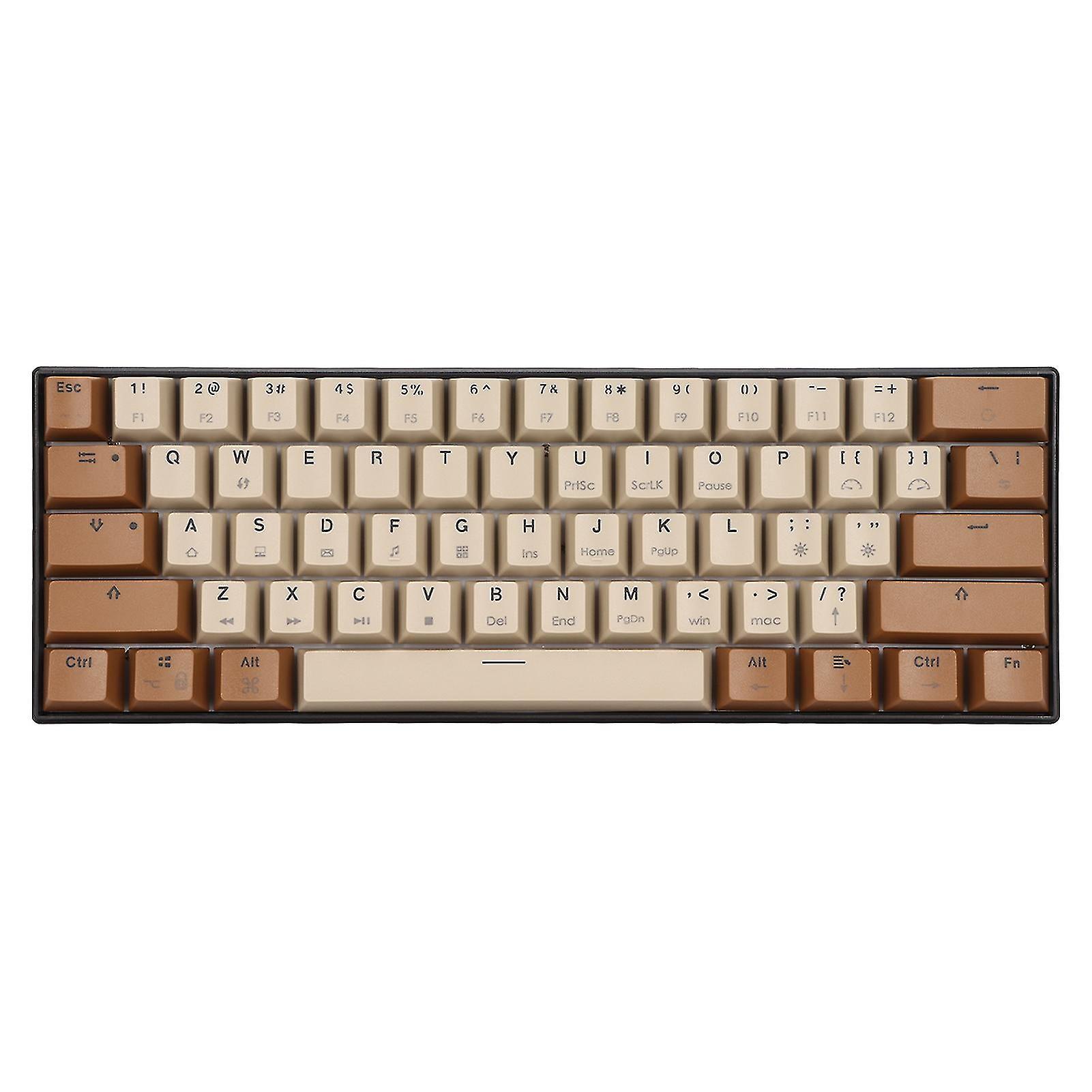 Mechanical keyboard 61keys color mixing light ergonomics key line ...