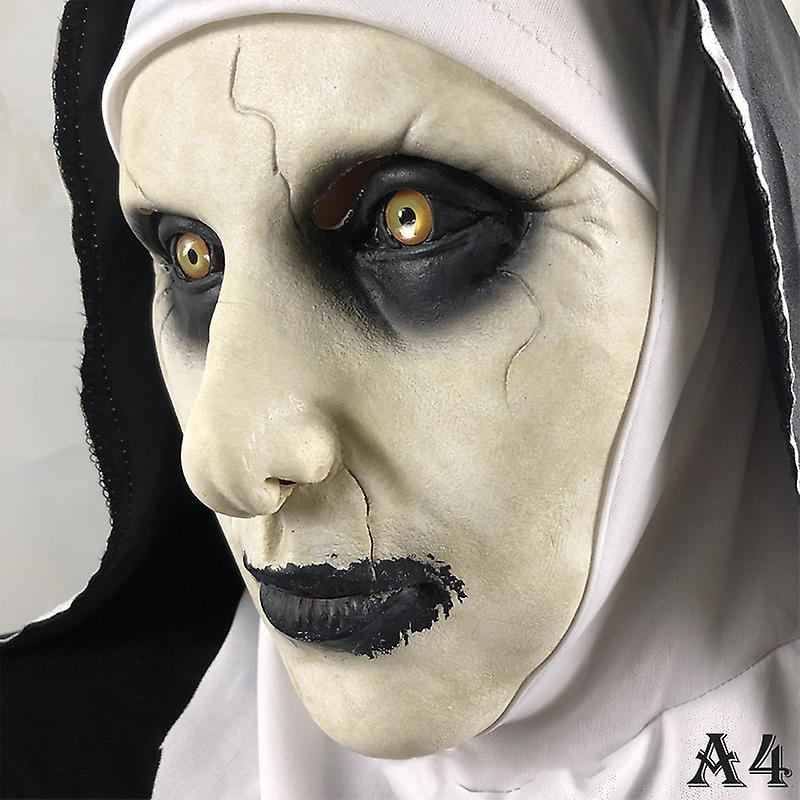 The Horror Scary Nun Latex Mask W/headscarf Valak Cosplay For Halloween ...