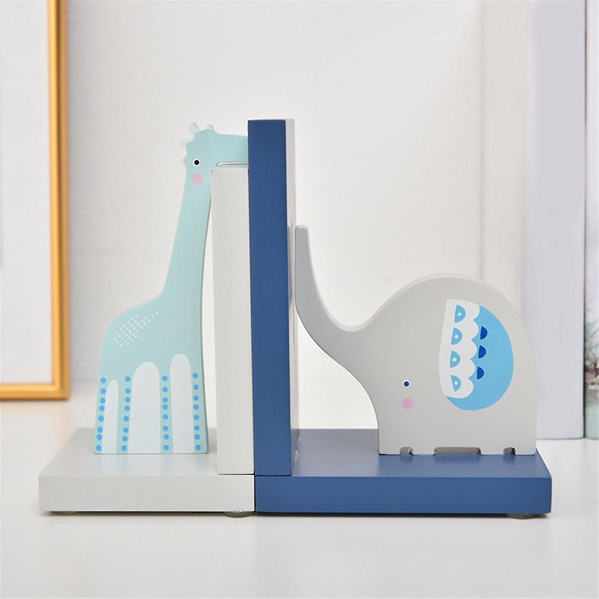 1 Pair Wooden Animal Bookend Bookshelves Book Shelf for Office Bookends ...