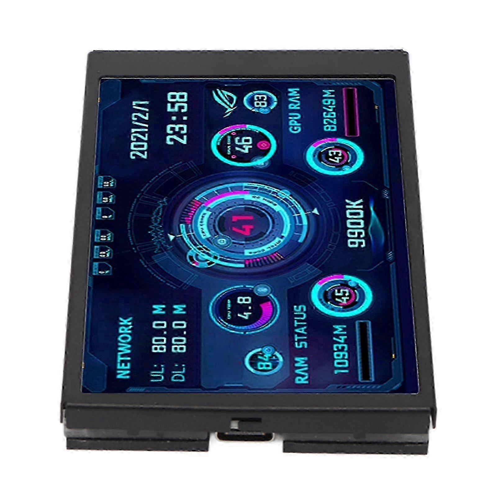 Computer Temp Monitor 3.5in IPS Full View USB C Auto Off Rotatable PC CPU Data Monitor for ...