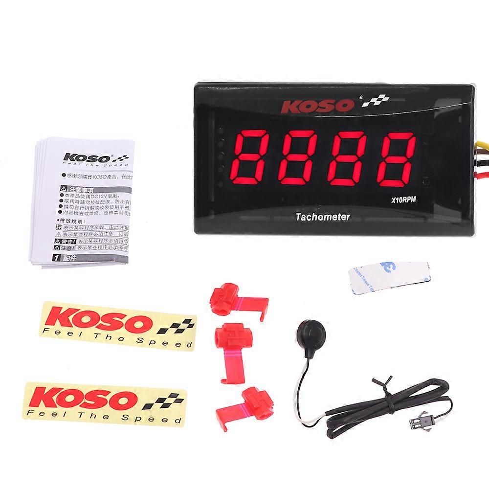 Koso Mini Tachometer RPM Meter Digital Square LCD Display Engine Tach ...