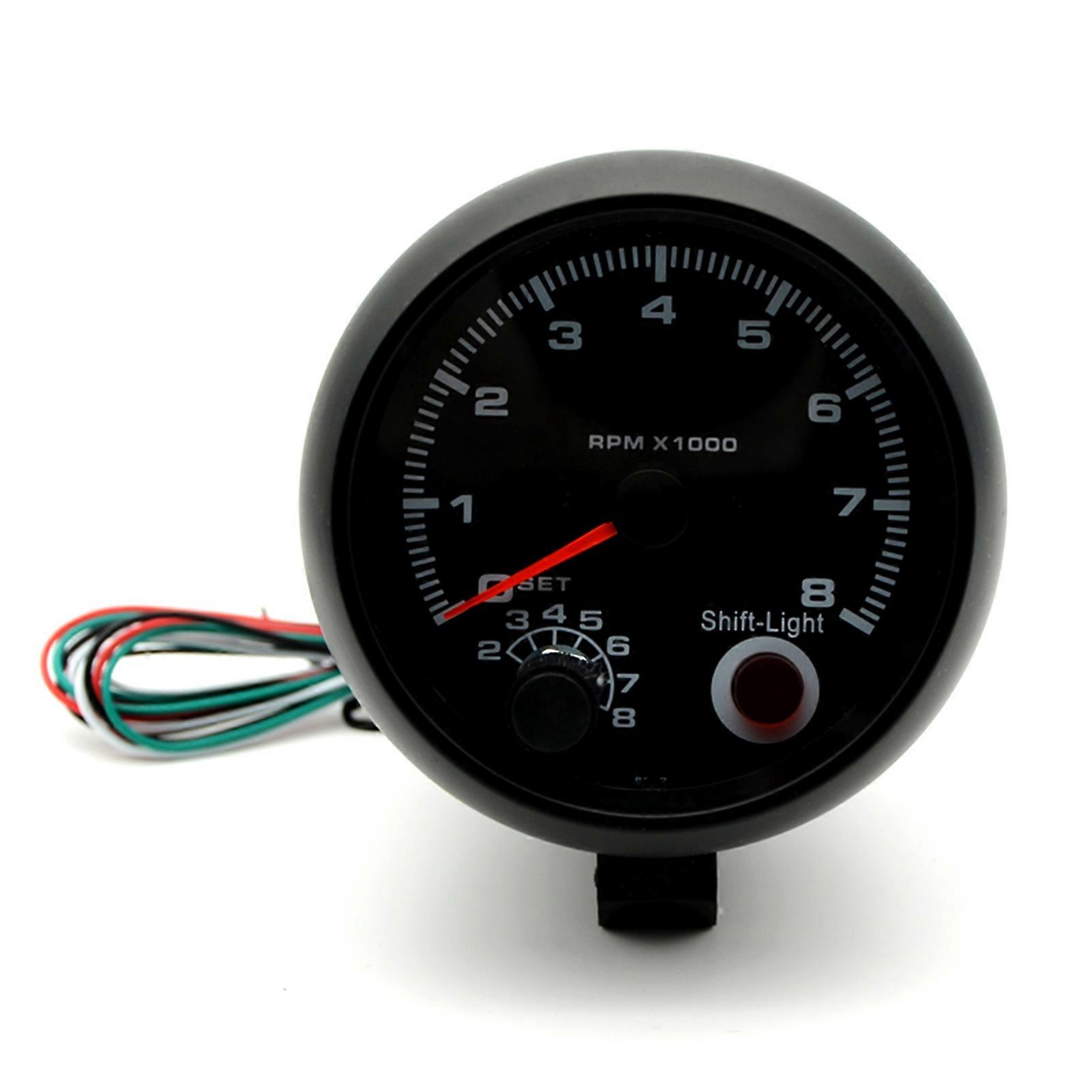3.75'' Car Universal Black Tachometer Gauge Blue Inter Shift light 0 ...