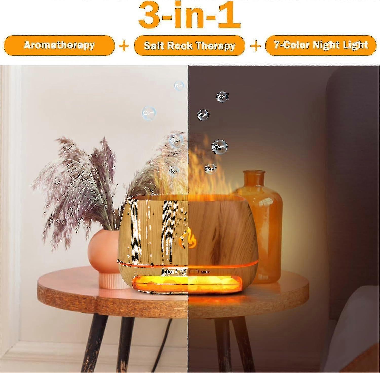 2024 3 in 1 Himalayan Salt Rock Aroma Diffuser, Ultrasonic Essential ...