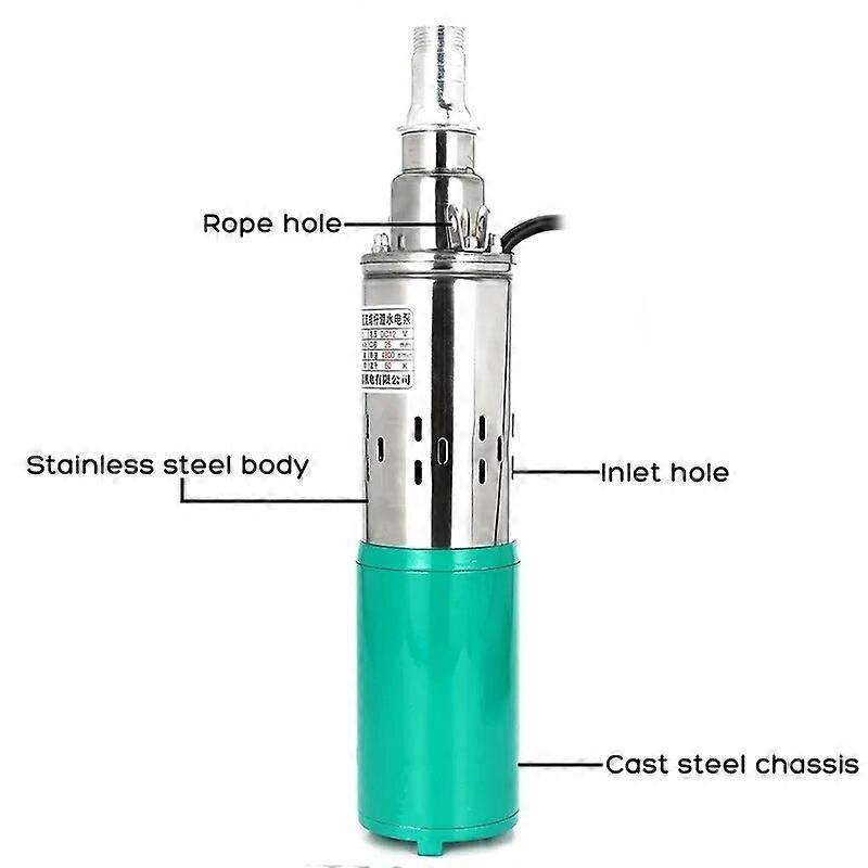 400W DC-pump Solar djupbrunnspump 12V 24V 48V Lyft 40M rostfritt stål ...