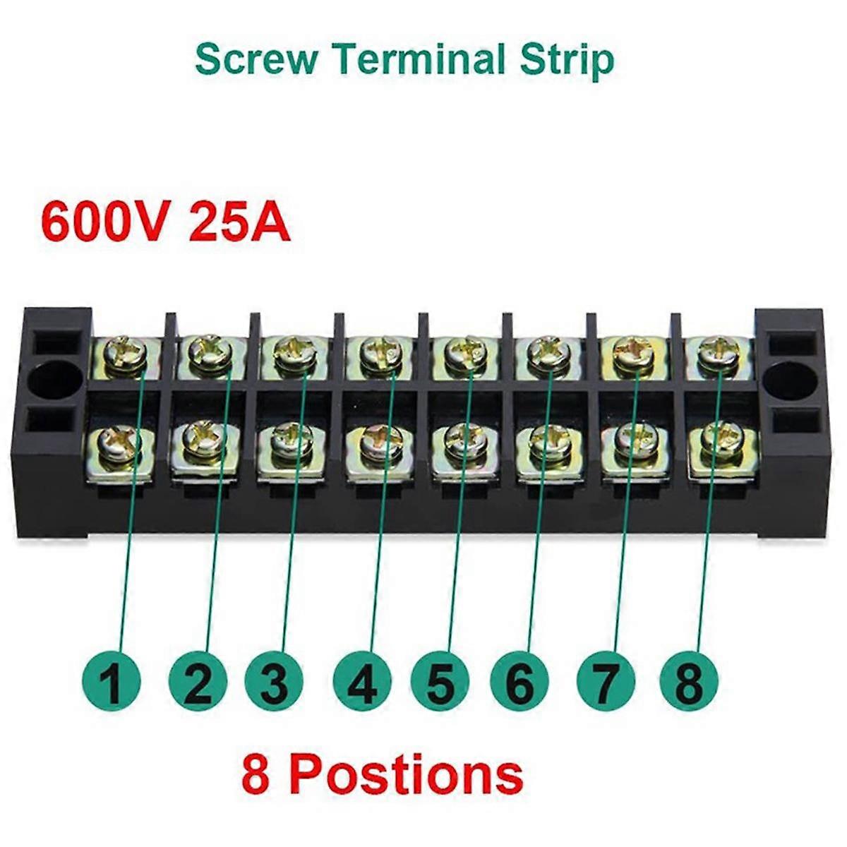 4 Pc 8P Terminal Block, 4 Pc 8P Shorting Bar, TB1505 Flame Retardant ...