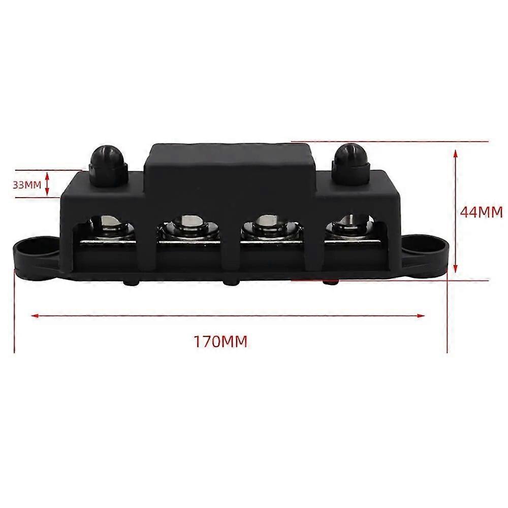 12V Power Distribution Block 250A Bus Bar Terminal Block with Cover M8 / M10 4 Way Terminal ...