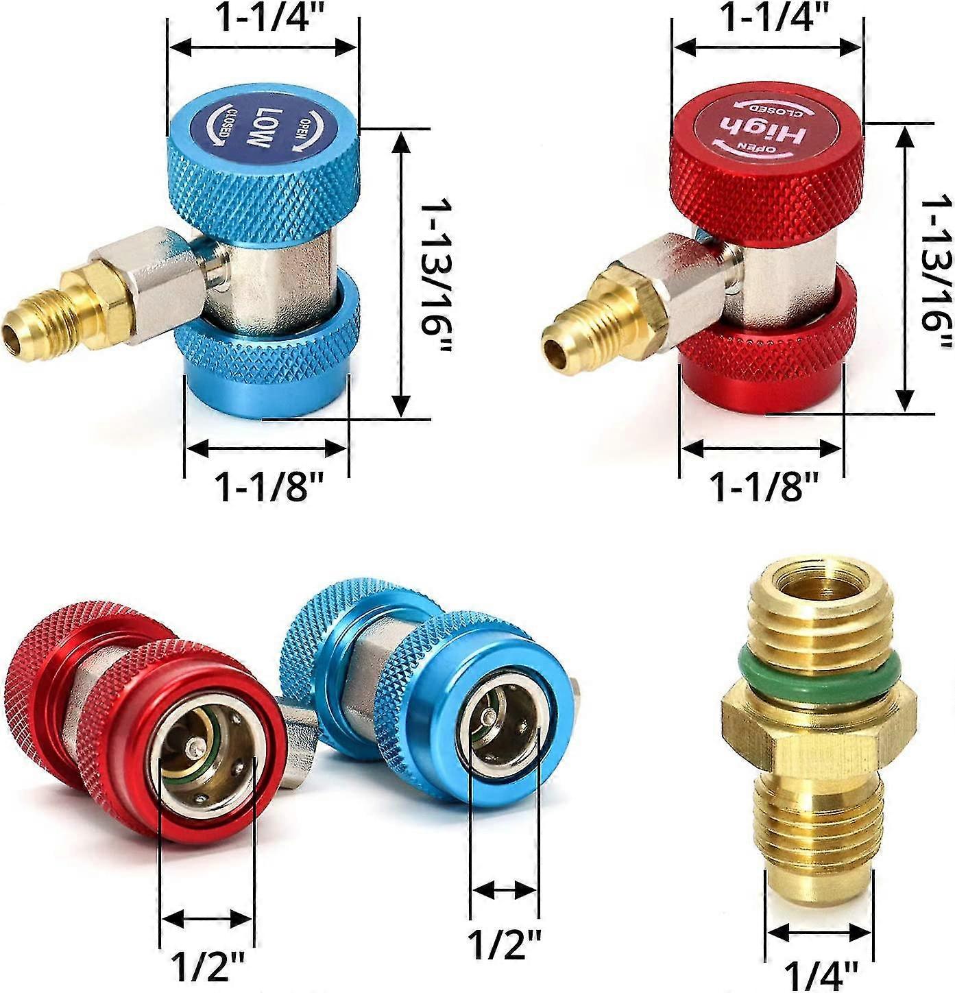 Adapter, 1/4 Inch Ac R134a Plug Adapter High Pressure And Low Pressure ...