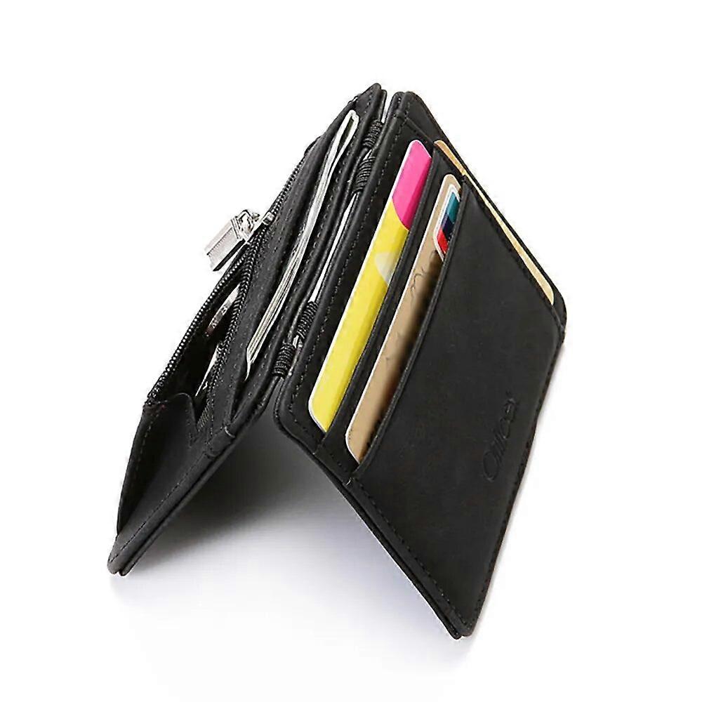 New Ultra Thin Men Male PU Leather Mini Small Magic Wallets Zipper Coin ...