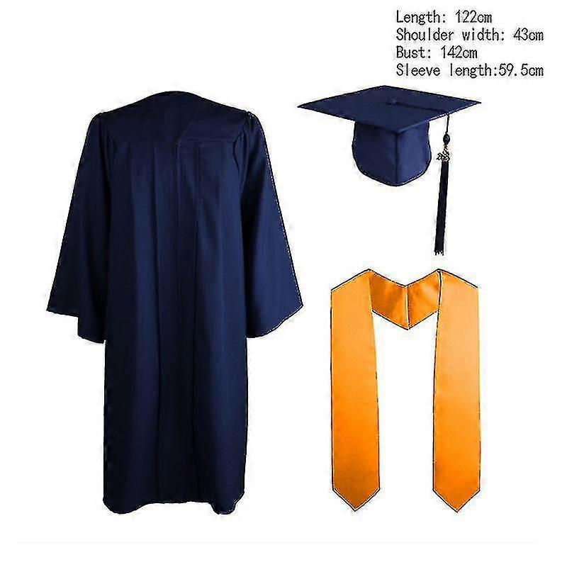 Bachelor Robes+hat Set University Graduation Gown Student High School ...