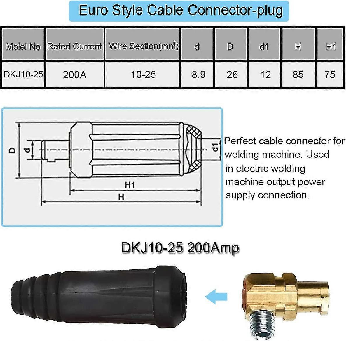 For Tig Welding Cable Panel Connector Socket Set Dkj10-25 And Dkz10-25 ...