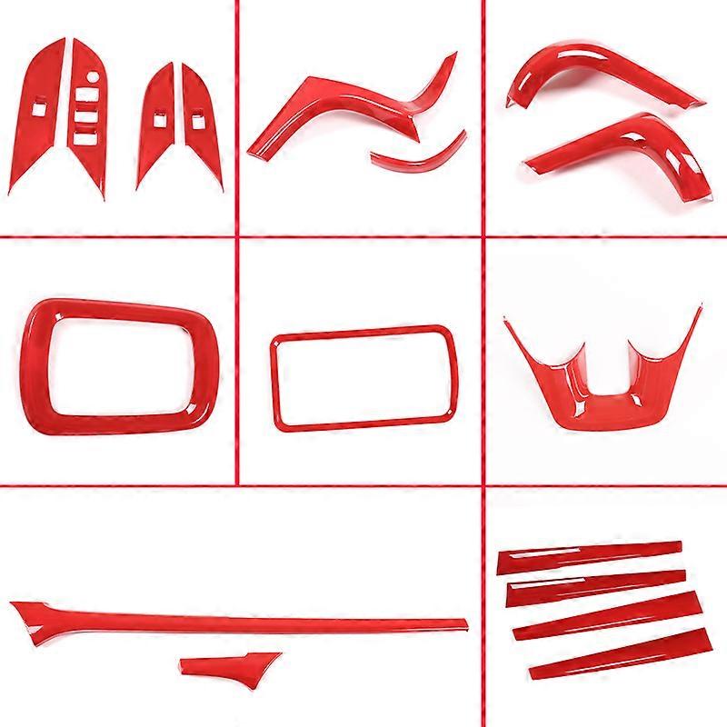 Car Center Console Frame Decorative Panel ABS Red Car Styling for ...