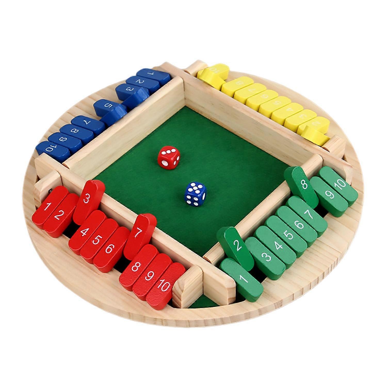 Shut The Box Board Game 4-Way Educational Math Number Dice Strategy ...