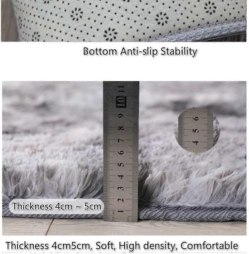 Oval Thick Carpet For Living Room Plush Bedroom Rugs Long Pile Plush ...