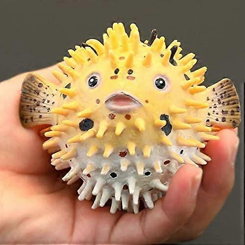 Realistic Pufferfish Figurine Plastic Wild Pufferfish Figurine Model ...