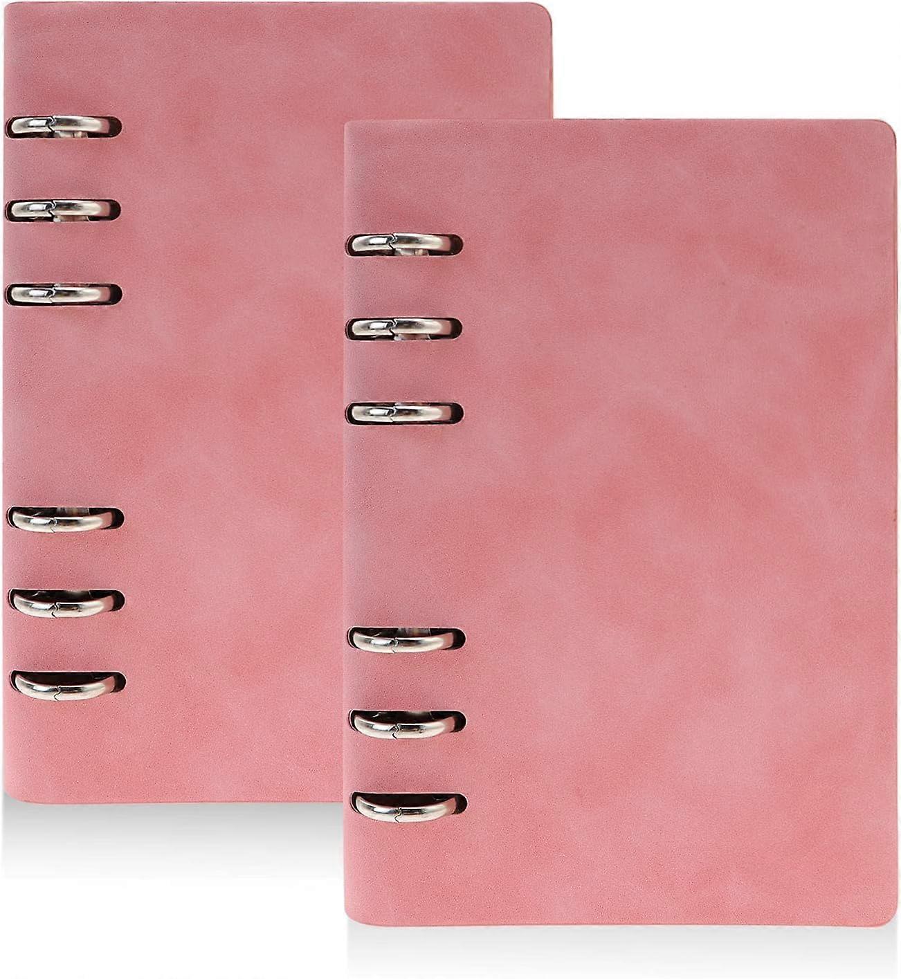 2 Pack A6 PU Leather Notebook Binder, 6 Ring Budget Planning Binder ...