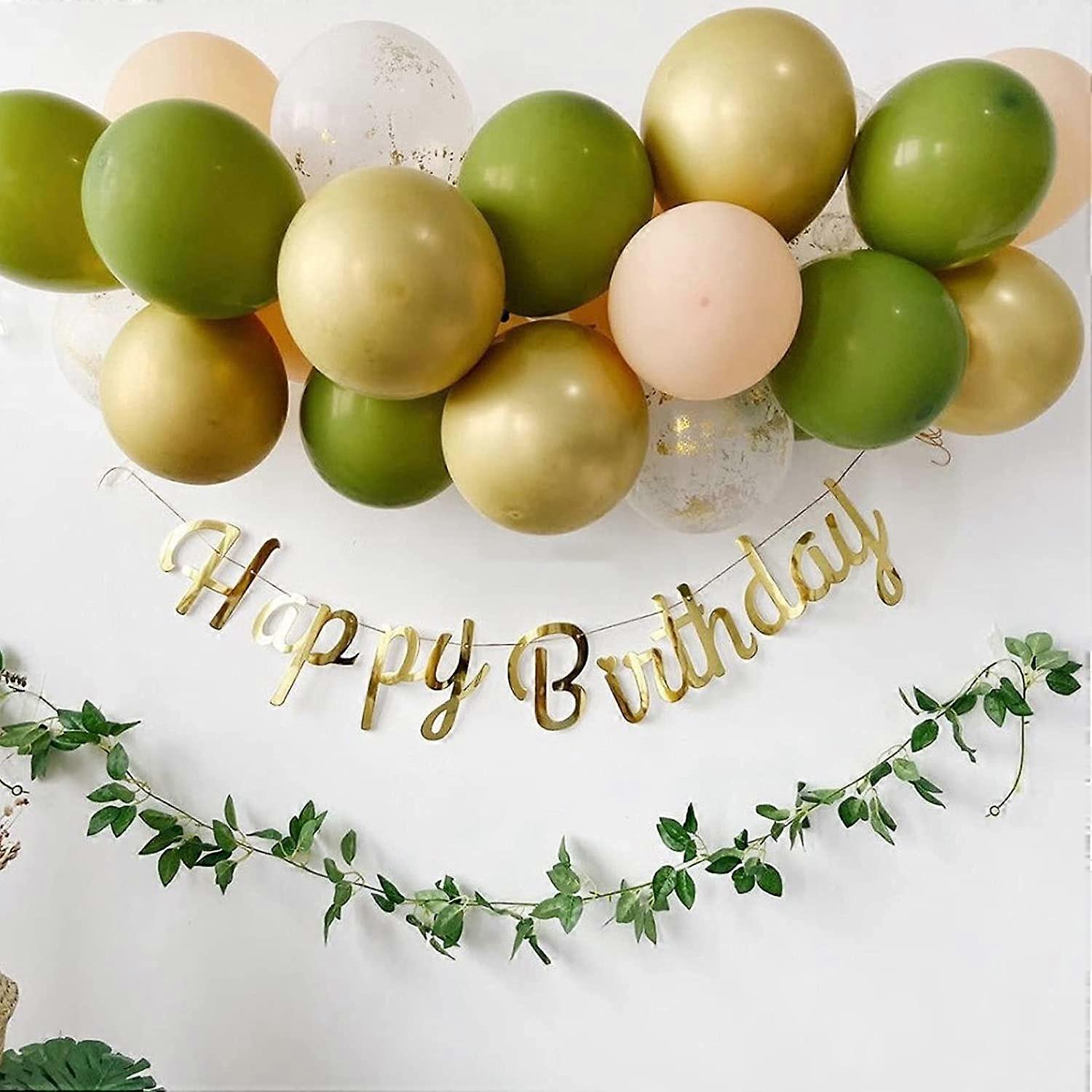 62Pcs Olive Green Gold Balloons for Baby Shower Decorations - 12inch ...