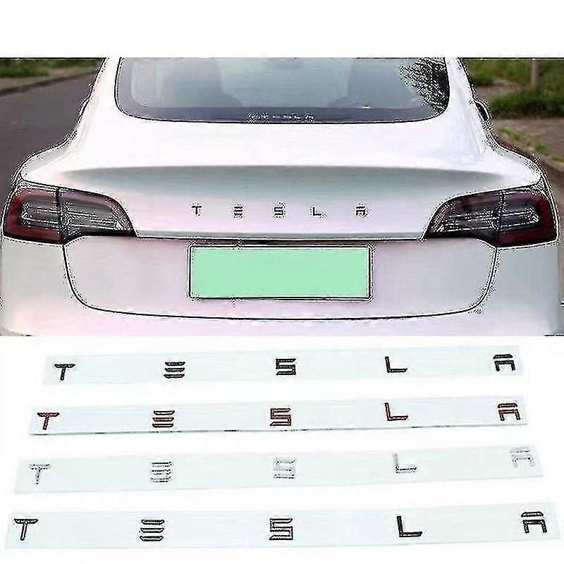 3d Abs Tesla Letters Logo Rear Tailgate Trunk Emblem Badge Car Sticker ...