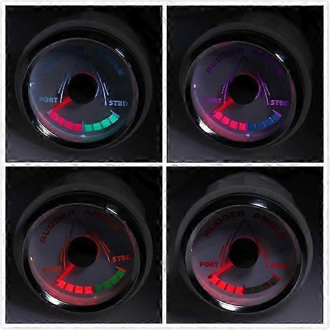 52MM Boat Marine Rudder Angle Indicator 0-190 Ohm 8 Color Backlight 12V ...