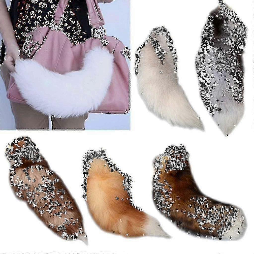 Plush-fox Tail Keychain Furry Animal Tail Keyring Keychain 40cm Animal ...