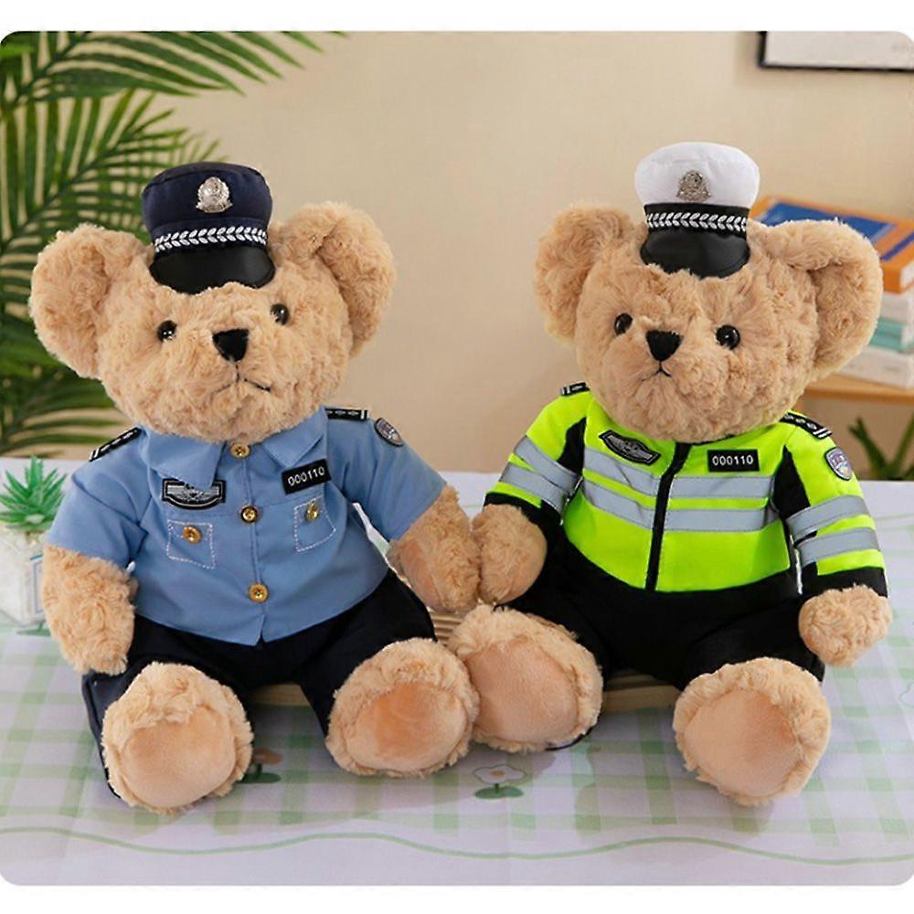 Police Teddy Bear Plush Bear Toy Stuffed Animal Furry Traffic Officer ...