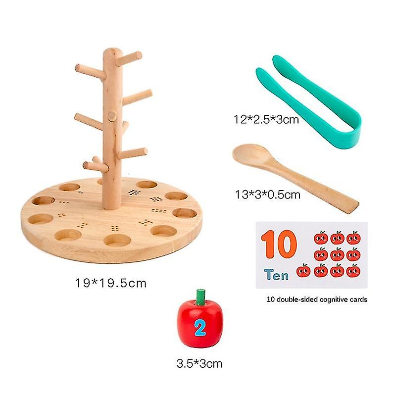Children's Wooden Apple Picking Game, Baby Educational Toys, Digital ...