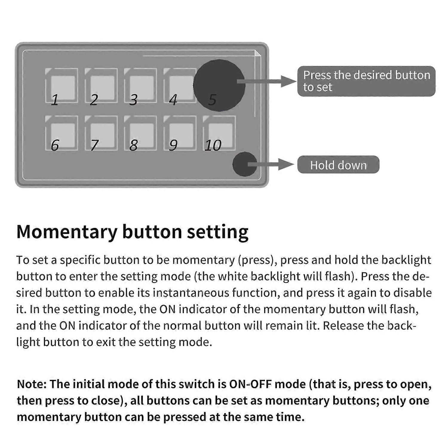 Car Universal 10P Membrane Control Switch Panel with Backlight Module ...