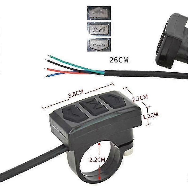 Electric Bicycle Switch Control Button Handlebar Mount Split Meter ...
