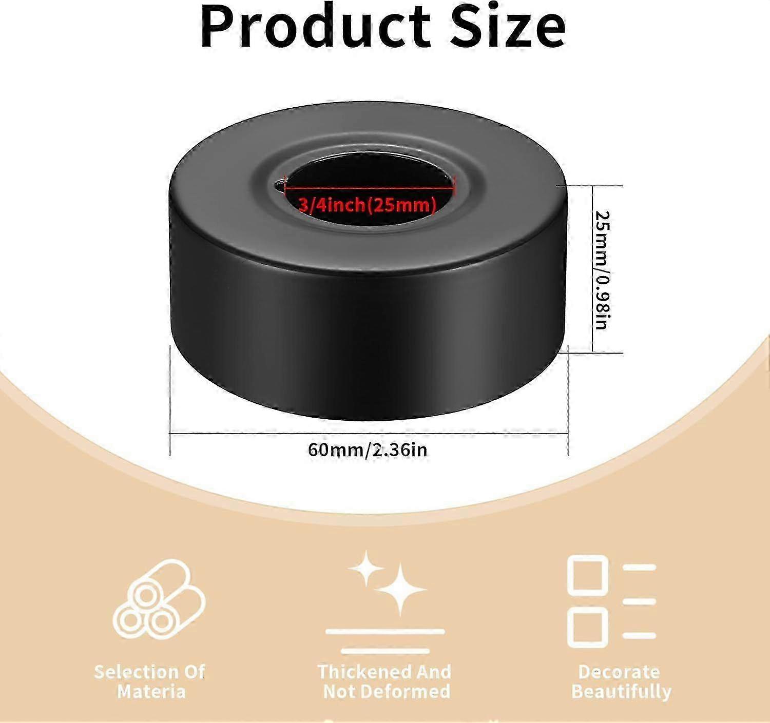 25mm Stainless Steel Shower Mixer Rosette - Black Faucet Cover for ...