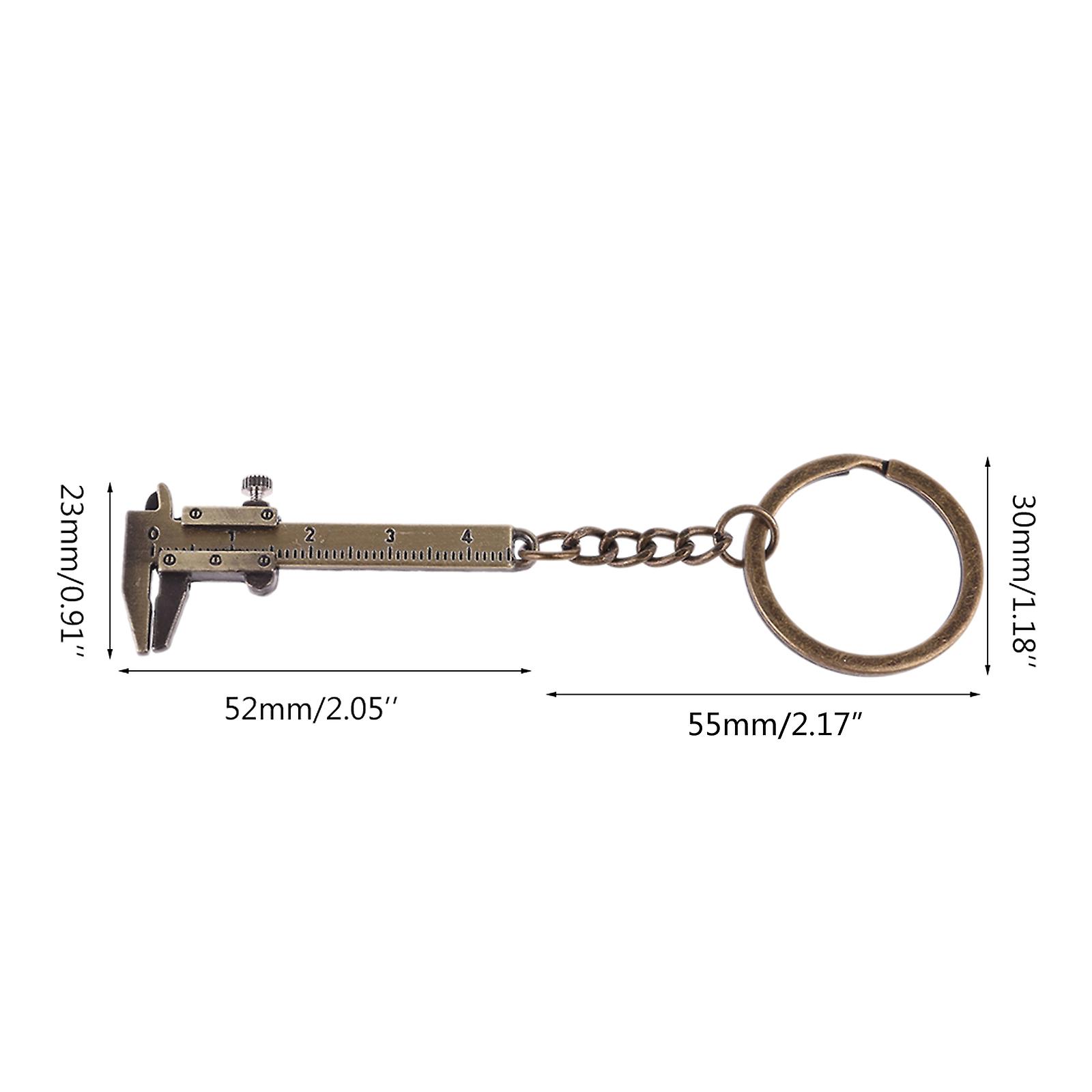 Portable Mini Vernier Caliper Key Ring Alloy Calipers Gauge Slide Ruler ...