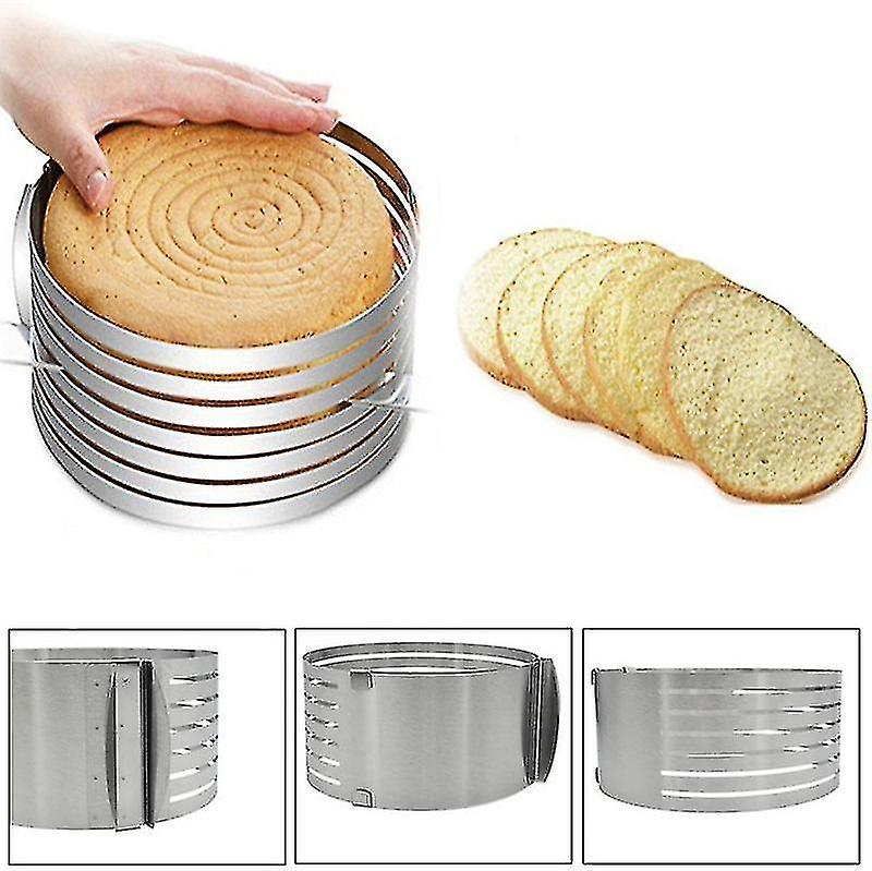 Adjustable Round Mousse Cake Bread Slicer Ring Steel Baking Tool Easy ...