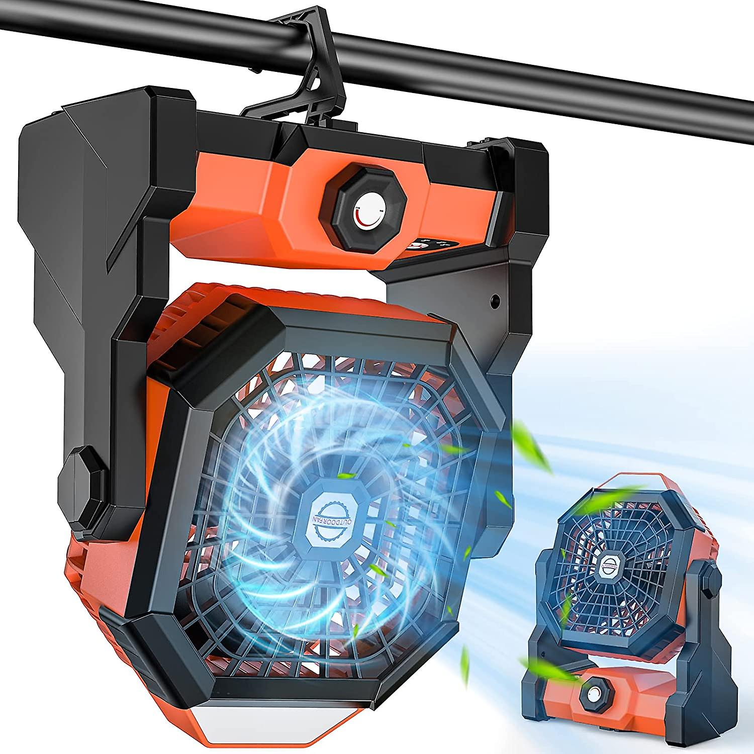 Camping Fan With Led Lantern Rechargeable Battery Operated Tent Fan ...