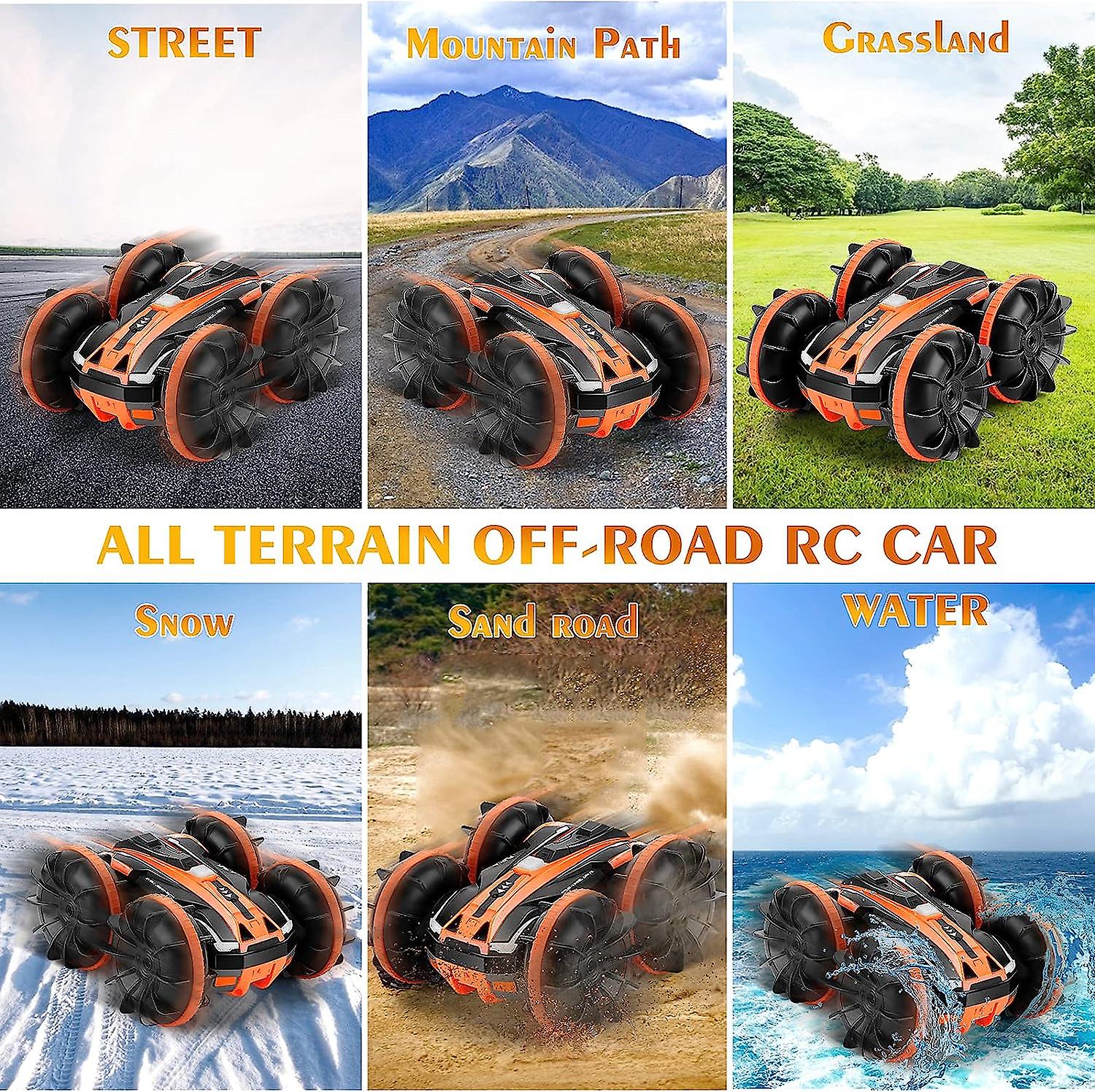 Amphibious Rc Car Remote Control Boat For Kids, 4wd 2.4ghz 2 In 1 Rc ...