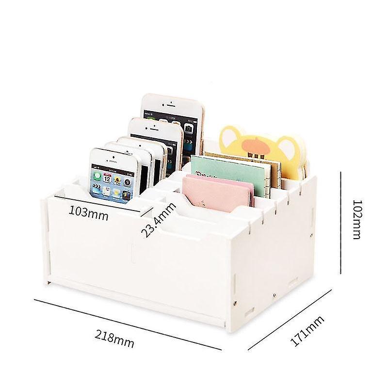 12-Grid Cell Phone Holder Classroom Cell Phone Storage Box Desktop Wood ...