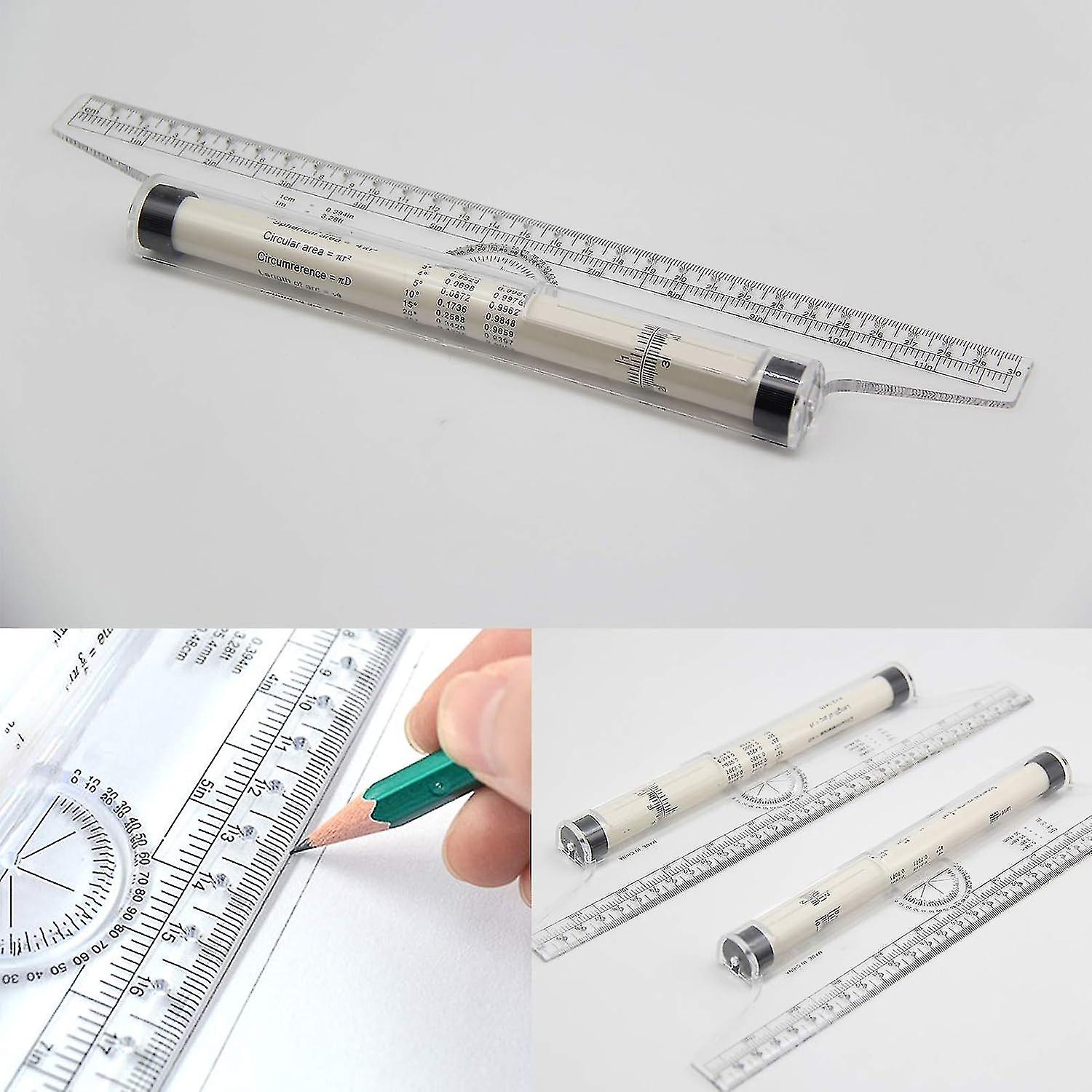 Plastic Measuring Rolling Ruler, Pack of 2, Multifunctional Measuring ...