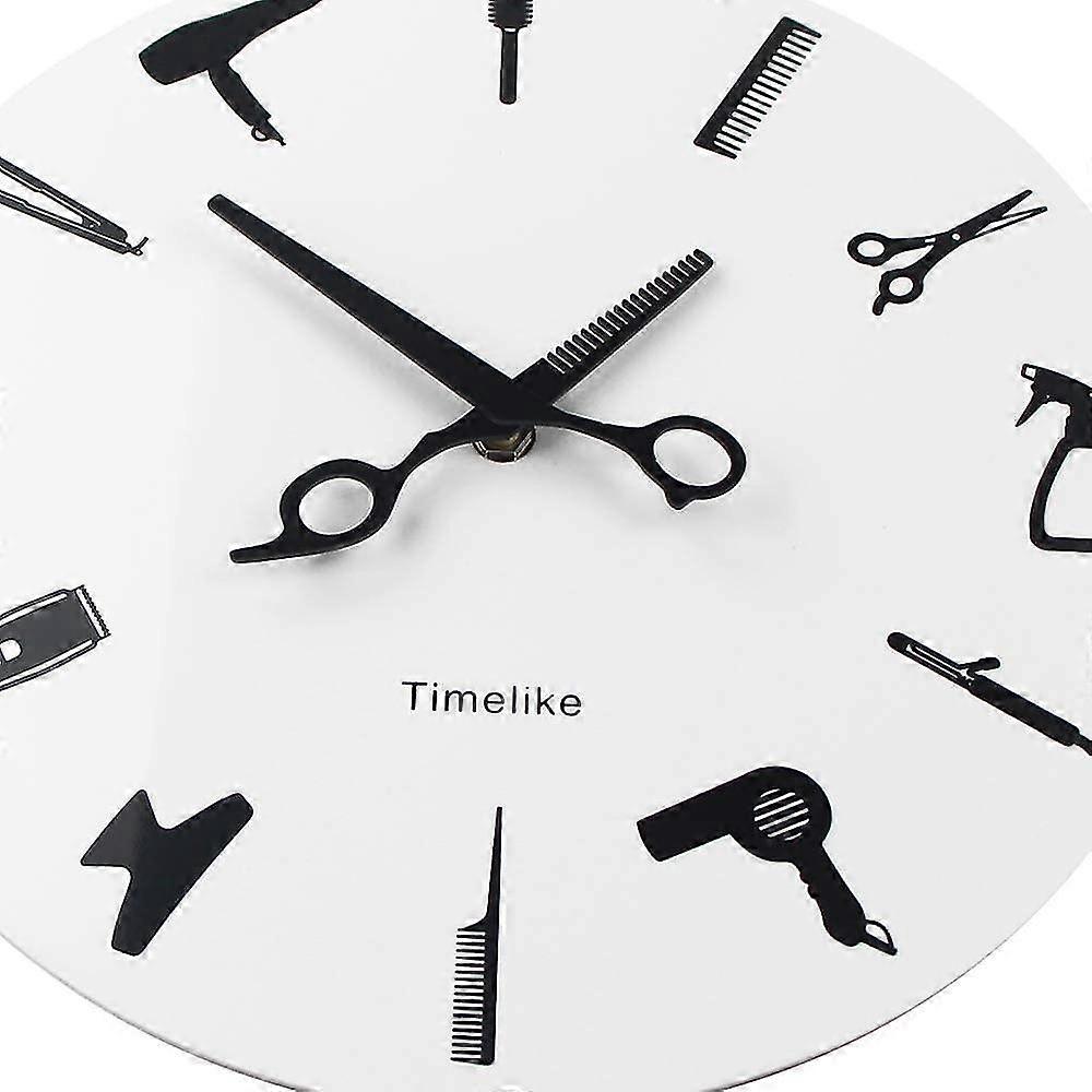 Barber Stylist Tools Wall Clock Modern 3D Quartz Non Ticking Beauty ...